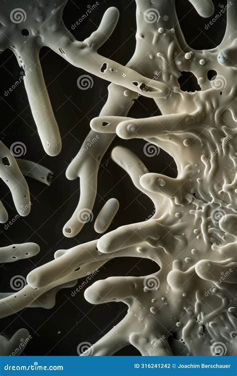 Frontal Photography Of Clostridium Botulinum With Hard Lighting And Neutral Tones Stock