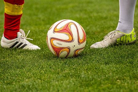 Royalty Free Photo Preparing Soccer Team Standing Near Goal Net In