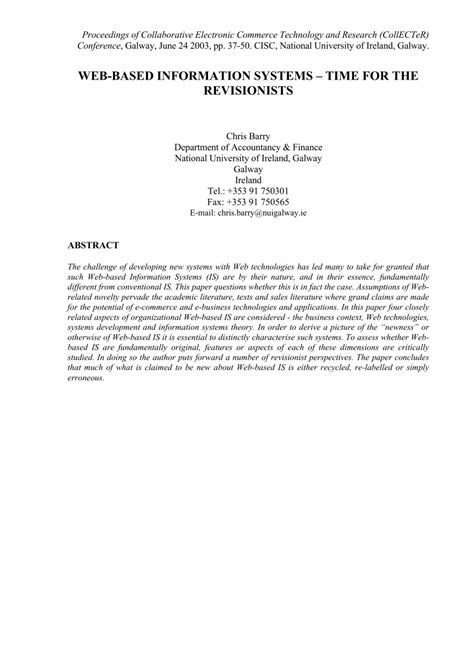 pdf web based information systems time for the revisionists