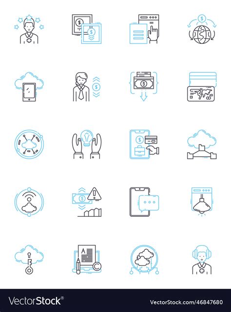 Social Mobile Linear Icons Set Connectivity Vector Image