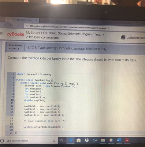 Solved Zy 212 Type Conversions