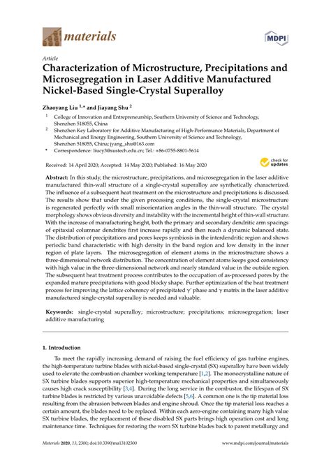 Pdf Characterization Of Microstructure Precipitations And Microsegregation In Laser Additive