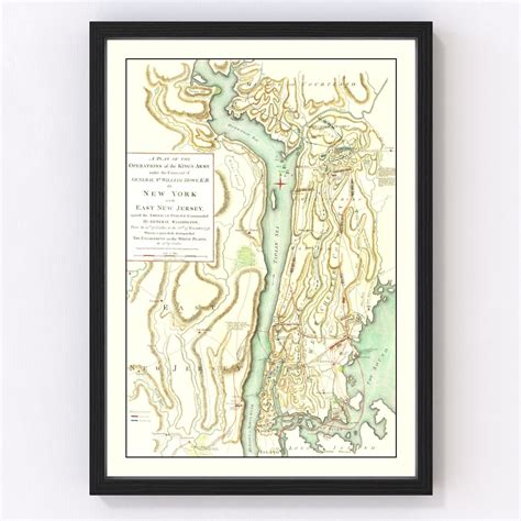 Vintage New York And East New Jersey War Map 1793 By Teds Vintage Art Teds Vintage Art