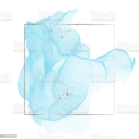파스텔 블루와 실버 호 일 브러쉬 스트로크 및 회색 라인 사각형 부드러운 윤곽 프레임입니다 은색에 대한 스톡 사진 및 기타