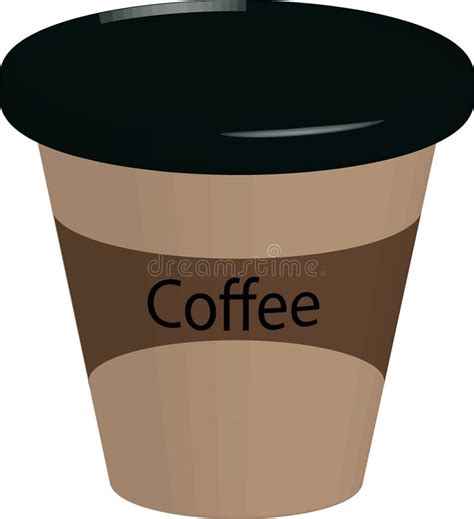Paper Glass For Coffee With Gradient Mesh Vector Illustration Stock