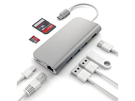 Satechi USB C Multi Port Hub Met USB HDMI Ethernet SD