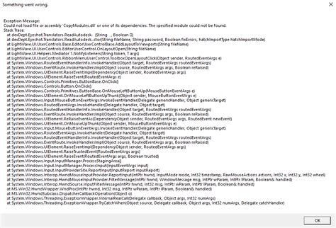 C Could Not Load File Or Assembly Copymodulesdll Or One Of Its