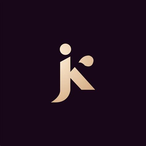 고급스럽고 모던한 Jk 로고 디자인 프리미엄 벡터