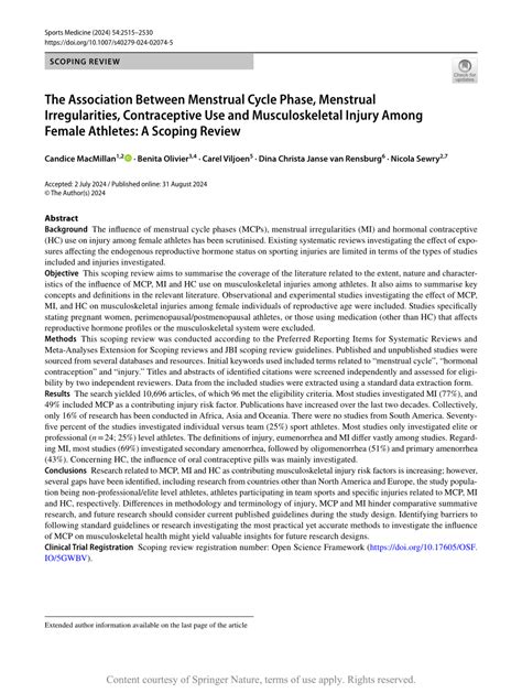 Pdf The Association Between Menstrual Cycle Phase Menstrual Irregularities Contraceptive Use