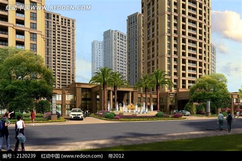 高档小区建筑大门效果图psd素材免费下载红动网