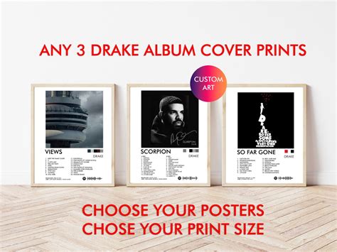 Drake Posters X3 Any 3 Drake Album Covers Drake Wall Posters Album