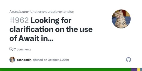 Looking For Clarification On The Use Of Await In Orchestration Functions · Issue 962 · Azure