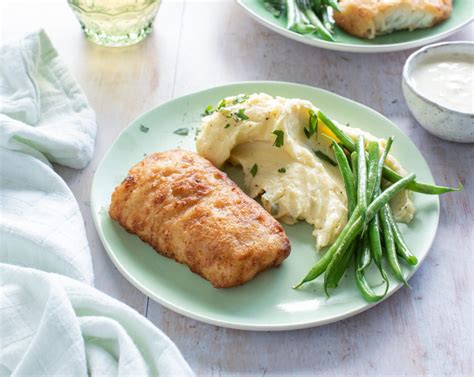 Irish Cider Battered Atlantic Cod With Mashed Potato And Cider Sauce