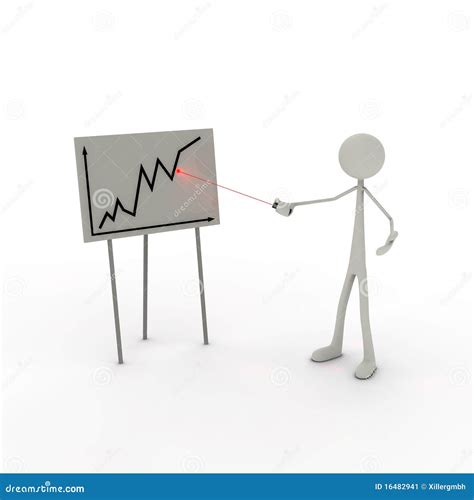 Figure With Graph And Laser Pointer Stock Illustration Illustration
