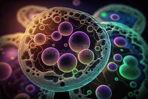 Embryonic Stem Cells 3d Under A Microscope Stock Illustration