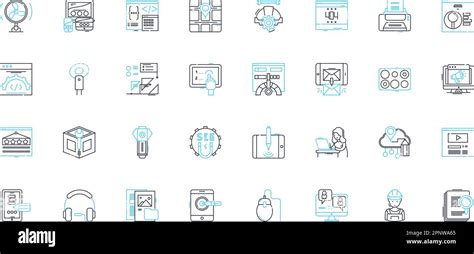 Artificial Learning Linear Icons Set Neural Machine Intelligence Supervised Unsupervised