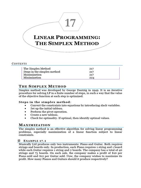 17 Simplex Pdf Mathematical Optimization Linear Programming
