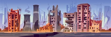 Destroyed City Street Concept Art