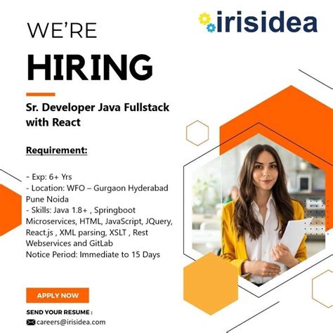 Irisidea On Linkedin Fullstackjavadeveloper React Awsservices Irisidea Springboot Html