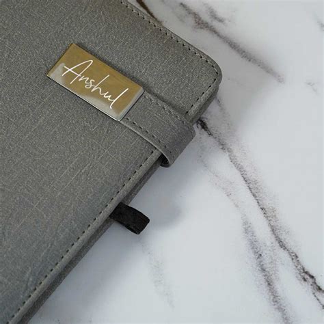 Customized Diary With Flip Strap Closure Dark Gray Love Craft Ts