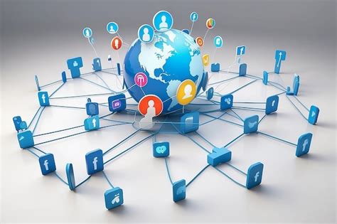 Social Networking Concept 3d Rendering Premium Ai Generated Image
