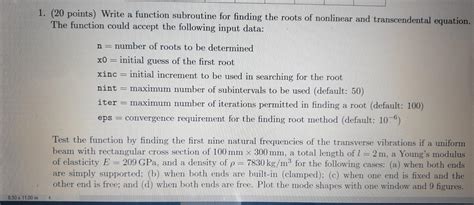 1 20 points write a function subroutine for