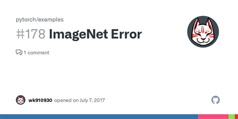ImageNet Error Issue 178 Pytorch Examples GitHub