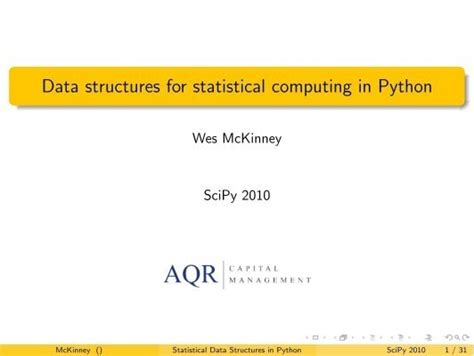 data structures for statistical computing in python scipy conferences