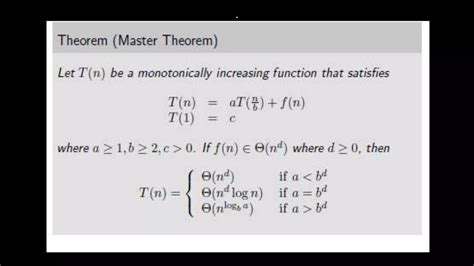 Master Theorem In Discrete Structure Pptx