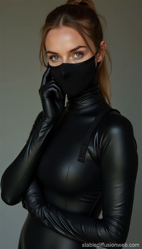 Female In Black Latex Catsuit Prompts Stable Diffusion Online