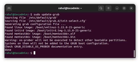 Grub Update TecAdmin