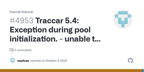 Traccar 54 Exception During Pool Initialization Unable To Find