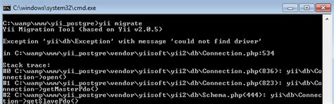 Yii2 Yii Migrate Command Doesnt Work With Postgresql Database