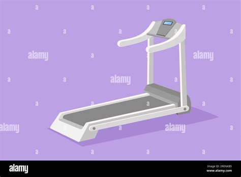 Cartoon Flat Style Drawing Professional Treadmill With Incline Sports Fitness Exercise