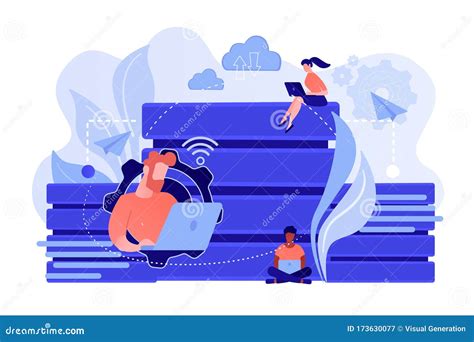 Database Concept Vector Illustration Stock Vector Illustration Of Device Connection 173630077