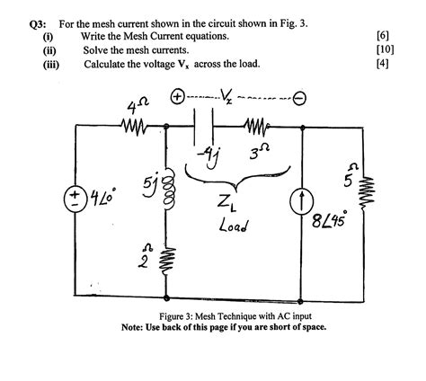 Solved Q For The Mesh Current Shown In The Circuit Shown Chegg