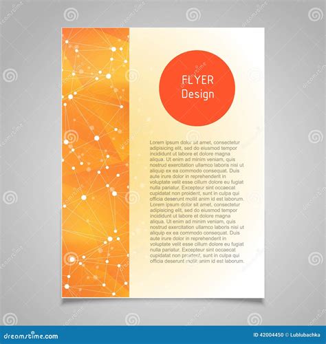 Brochure Page Vector Design Template With Abstract Molecular Connection Theme Stock Vector