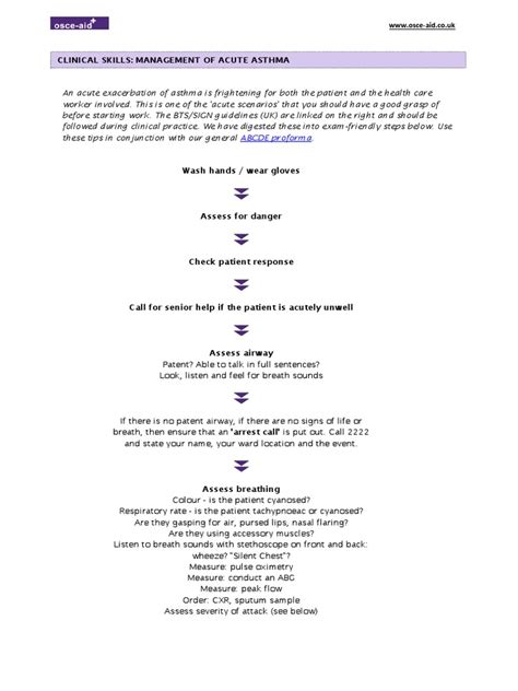 Osce Acute Asthma Pdf Sepsis Asthma