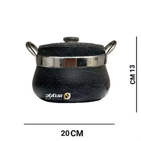 خرید و قیمت دیگ سنگی 4 نفره مدل دینا با دسته استیل دیزی سنگی از غرفه صنایع سنگ سناباد