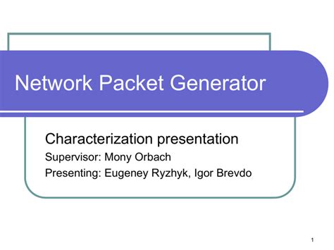 Network Packet Generator High Speed Digital Systems Lab