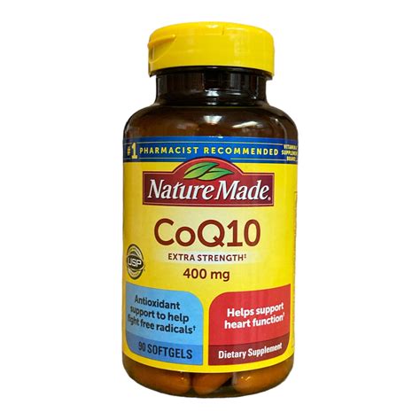 Nature Made Coq10 400 Mg Gluten Free Softgel Dietary Supplement 90 Co
