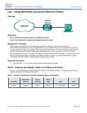 Lab Using Wireshark To Examine Ethernet Frames Completed Pdf Lab Using Wireshark