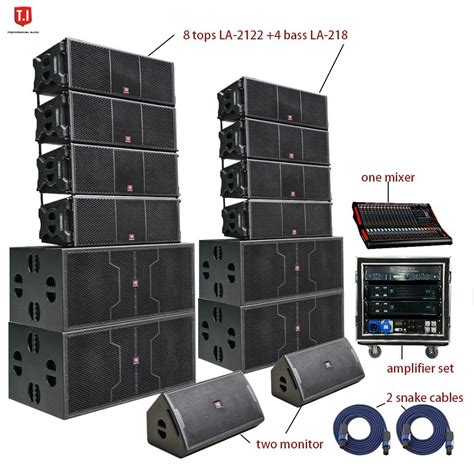 T I PRO Audio Portable Waterproof Double Inch Two Way Passive Line Array System Speakers