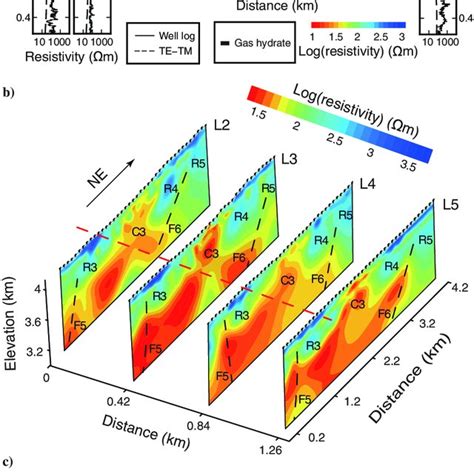 resistivity models derived from 2d joint inversion of the te and tm