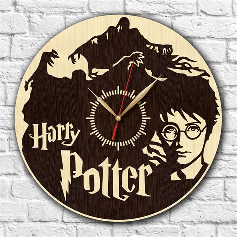 Гарри Поттер Часы Деревянные Часы Часы с Эко Древесины Часы с Тихим Ходом Harry Potter Часы