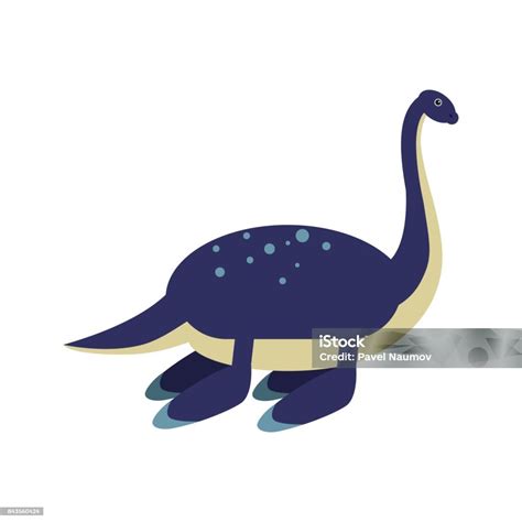 귀여운 만화 블루 Elasmosaurus 공룡 선사 시대와 쥬 라 기 괴물 벡터 일러스트 레이 션 귀여운에 대한 스톡 벡터 아트 및 기타 이미지 Istock