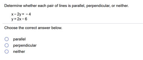 Solved Determine Whether Each Pair Of Lines Is Parallel