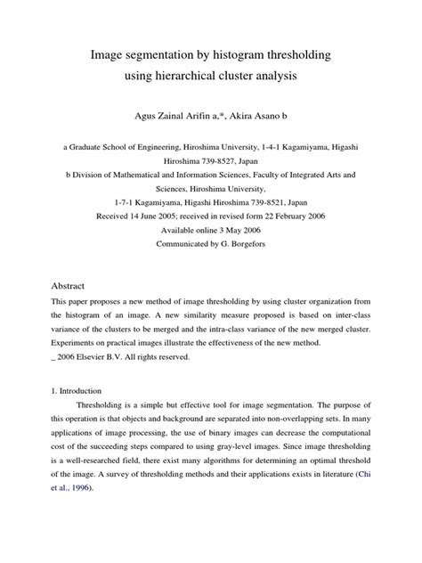 image segmentation by histogram thresholding download free pdf cluster analysis image