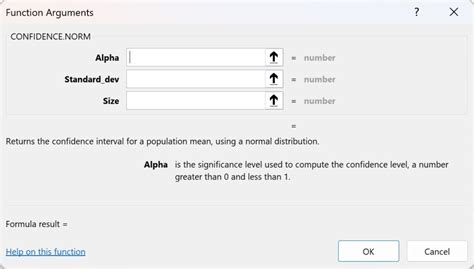 confidence norm excel syntax examples how to use