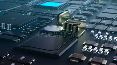 Components Of Quantum Computer Parts Stock Illustration Illustration Of Microchip Hardware